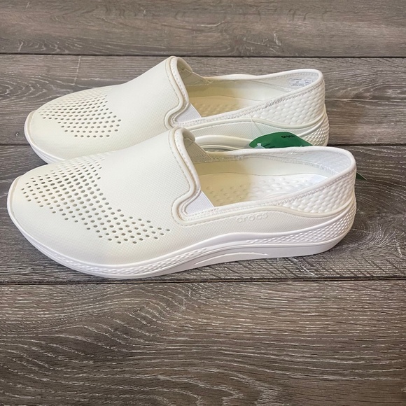 CROCS | Shoes | Crocs Literide Cream White Waterproof Slip On Shoes ...
